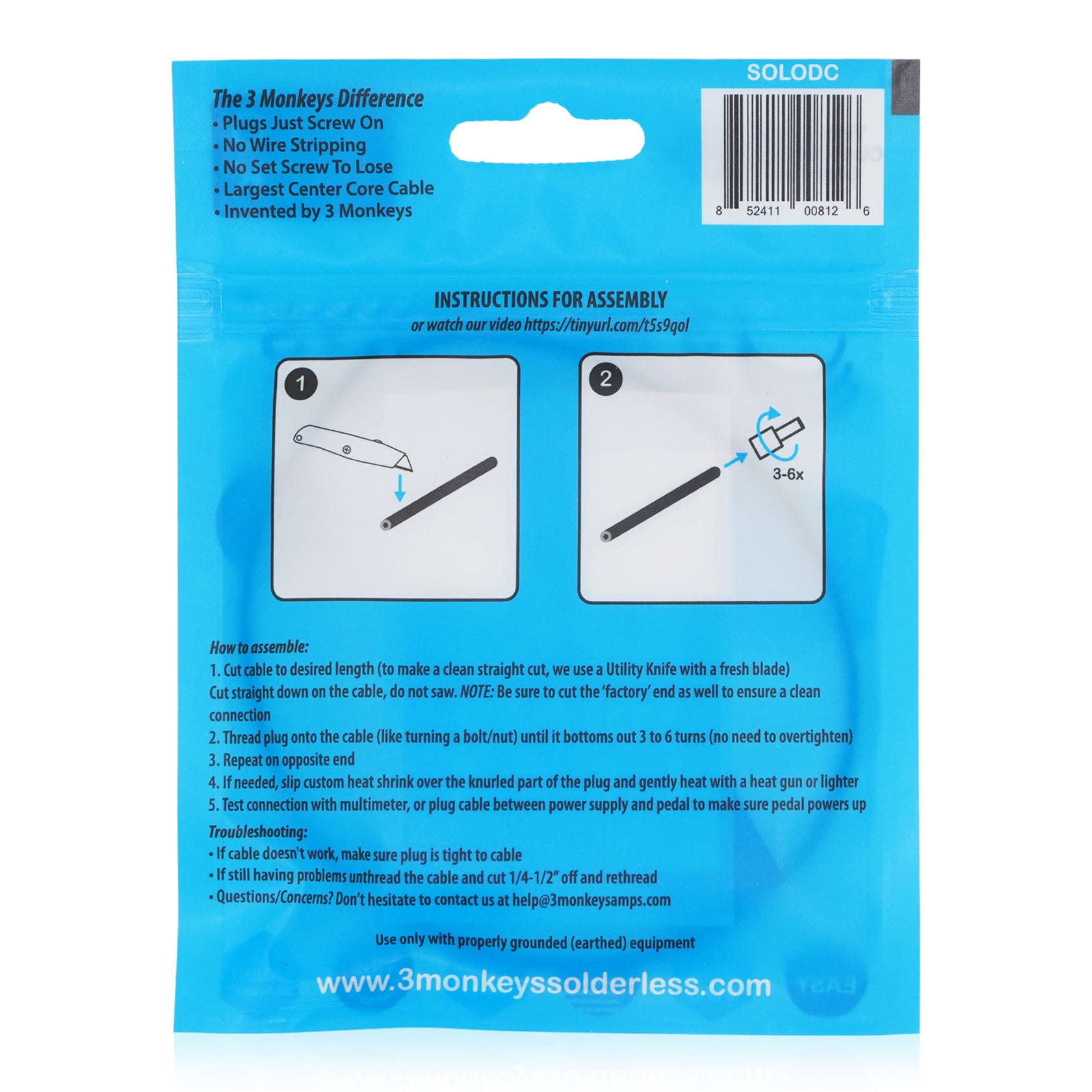 3 Monkeys Solderless - DC SOLDERLESS SOLO PACK – LEP INTERNATIONAL